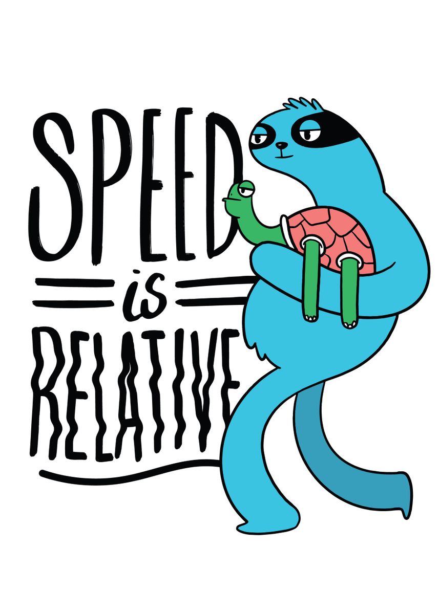 'Funny Sloth and Tortoise' Poster, picture, metal print, paint by Phil ...