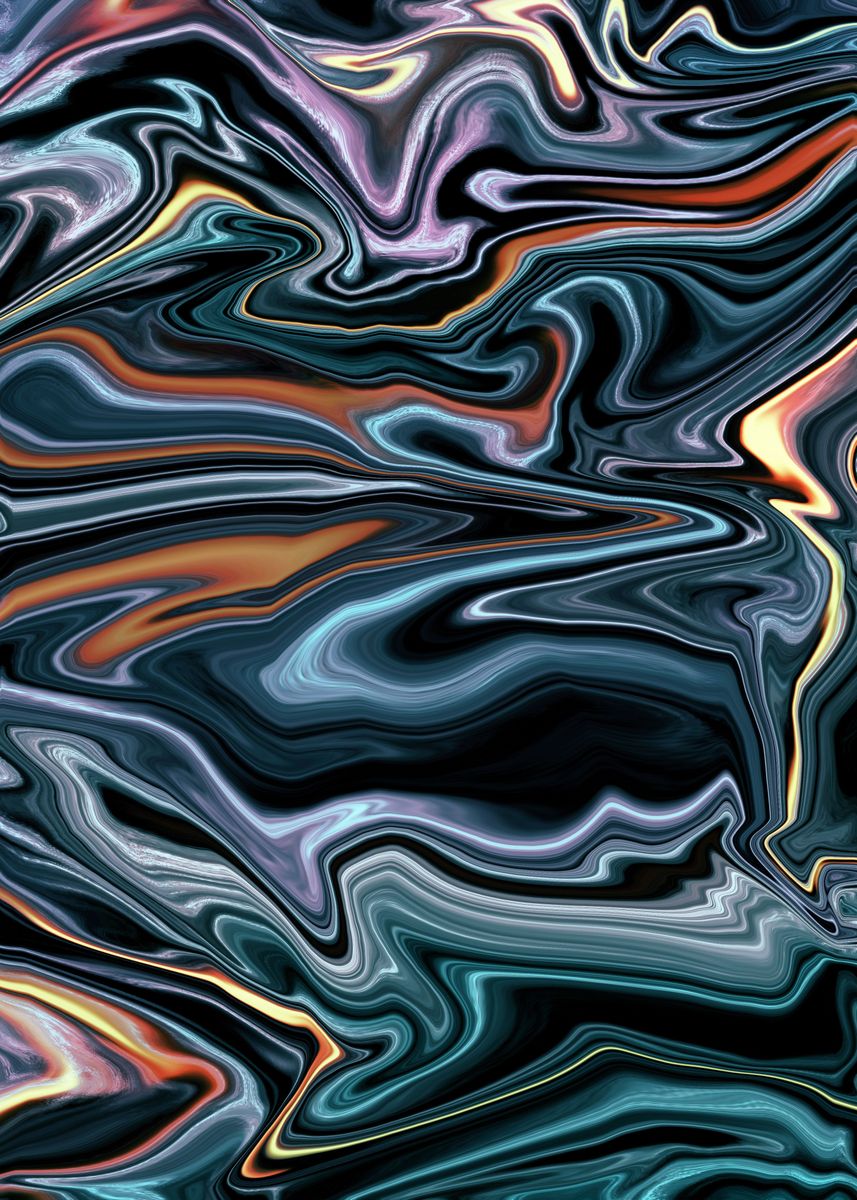 'space liquid' Poster by Izmo Scribbles | Displate