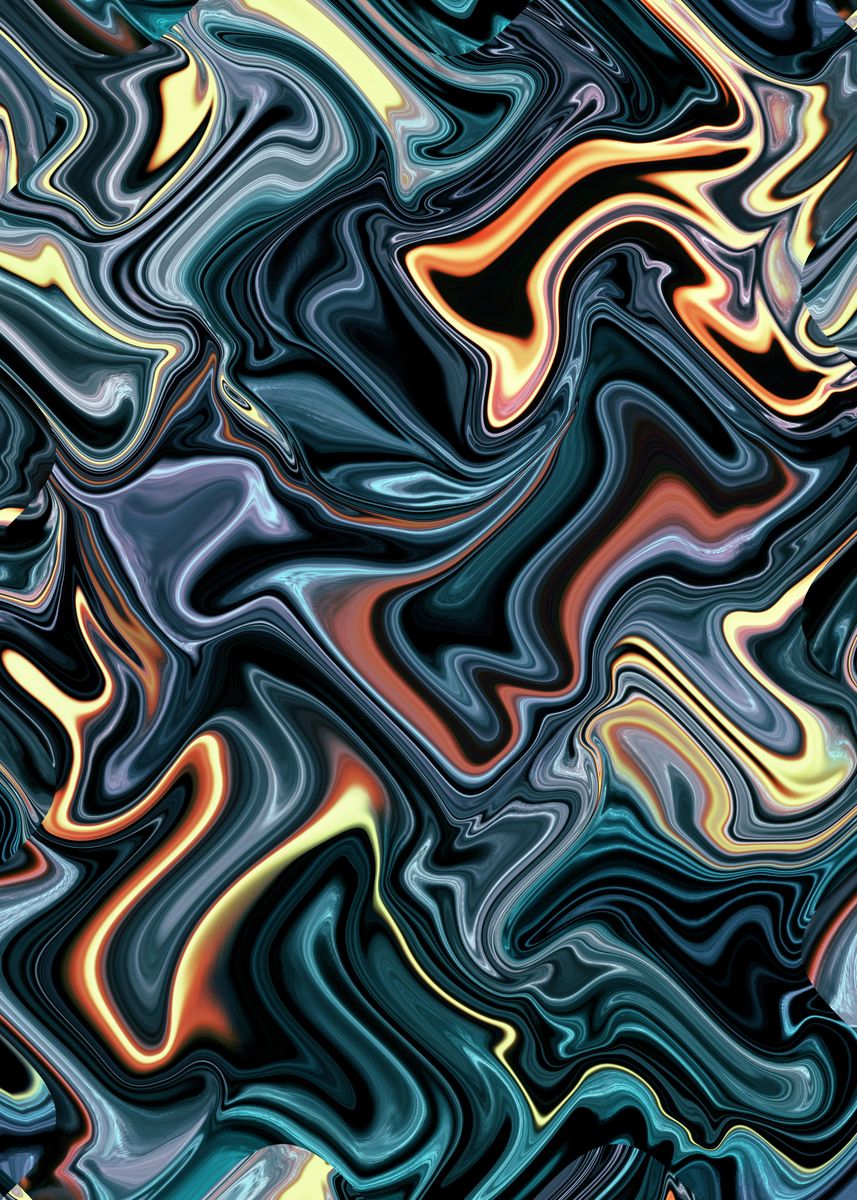 'space liquid' Poster, picture, metal print, paint by Izmo Scribbles ...