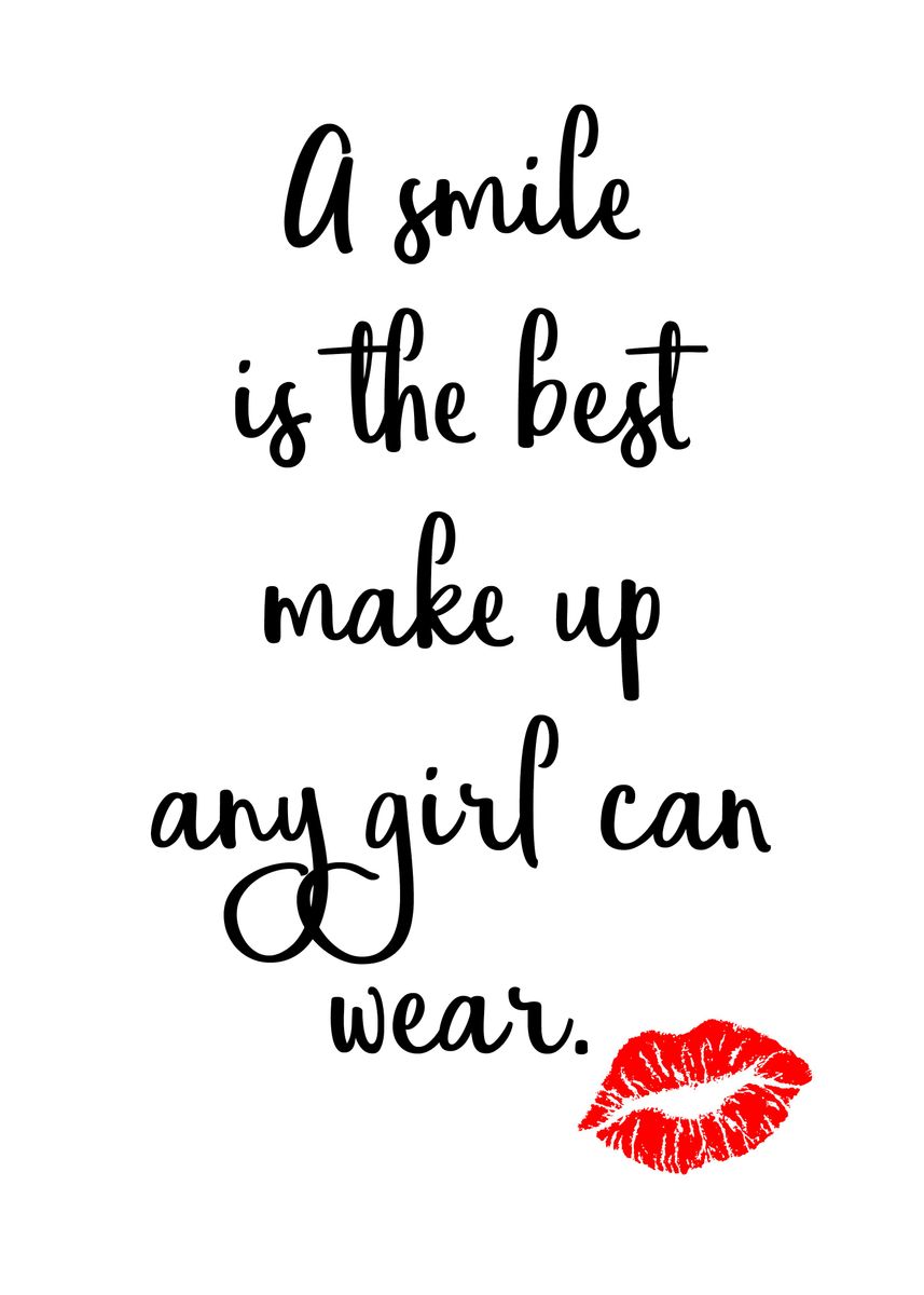 'Smile Quote For Girl Decor' Poster, picture, metal print, paint by ...