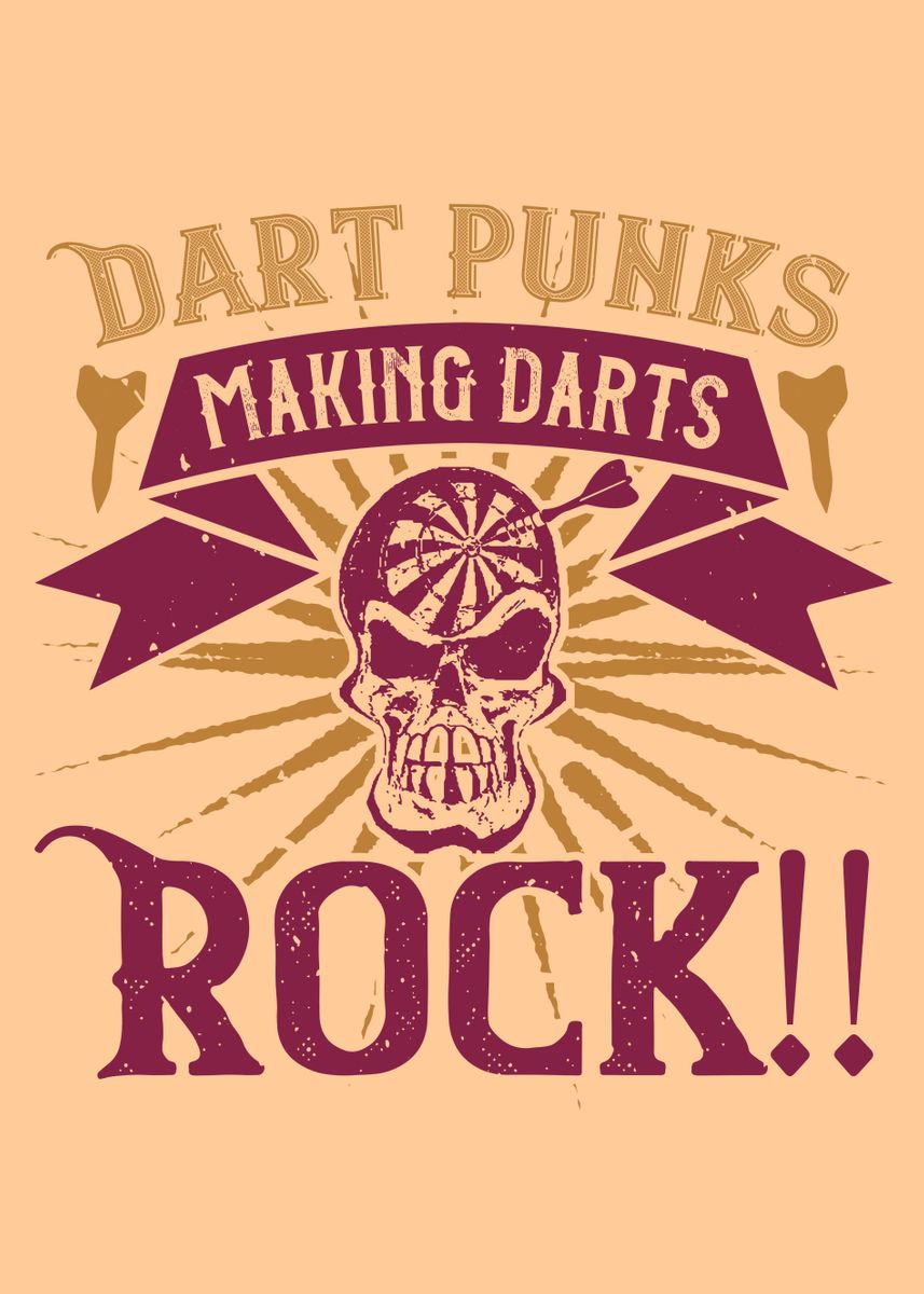 'Dart Punks Make Darts Rock' Poster, picture, metal print, paint by ...