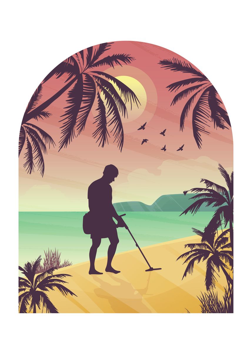 'Gold Metal Detector' Poster, picture, metal print, paint by ...
