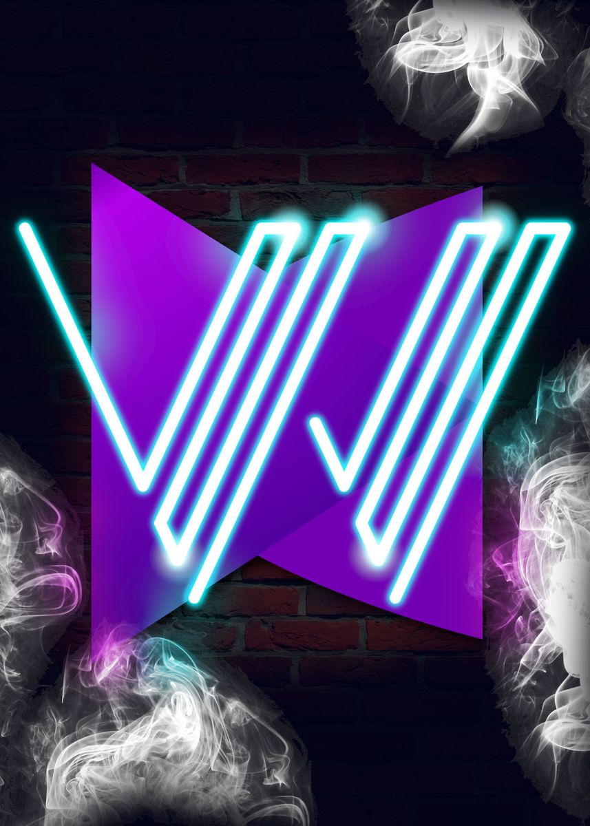 'Neon Sign Alphabet W' Poster by Thanatu5 | Displate
