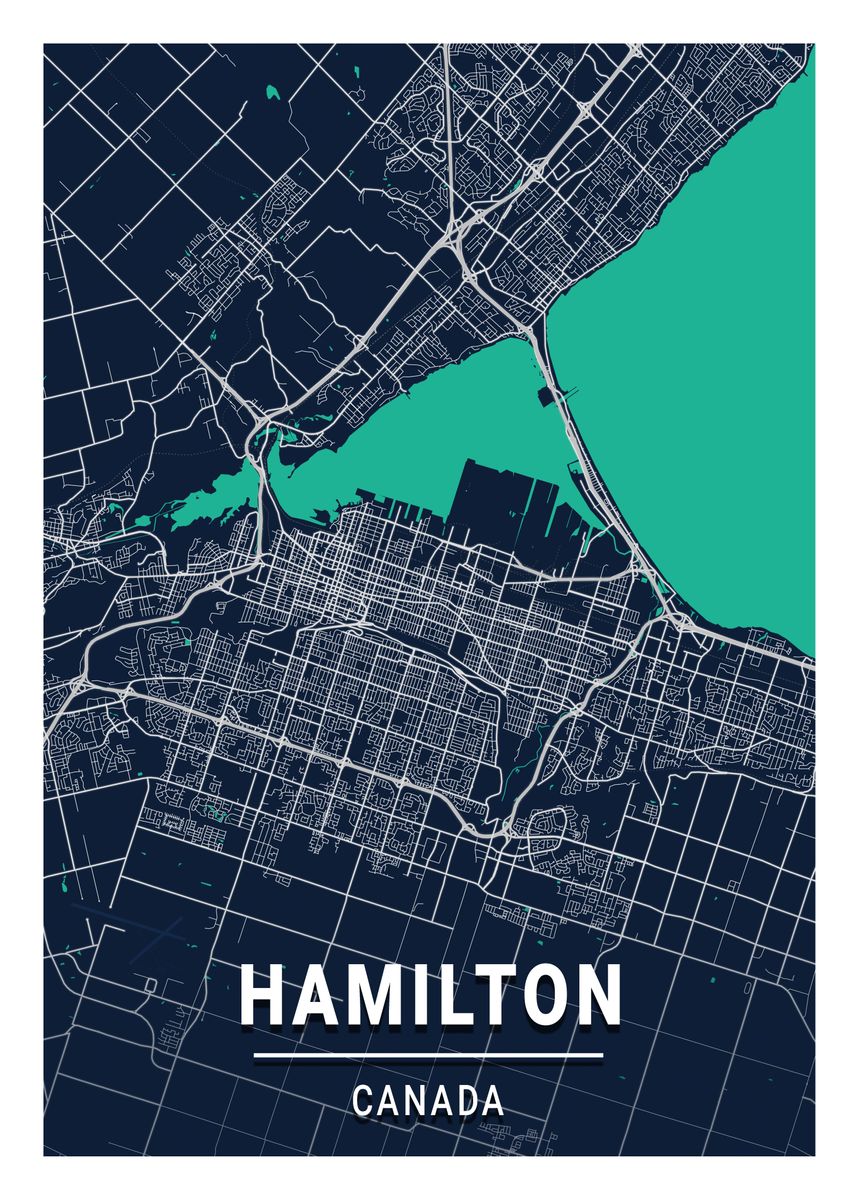 'Hamilton Blue Dark Color' Poster, picture, metal print, paint by Tien ...
