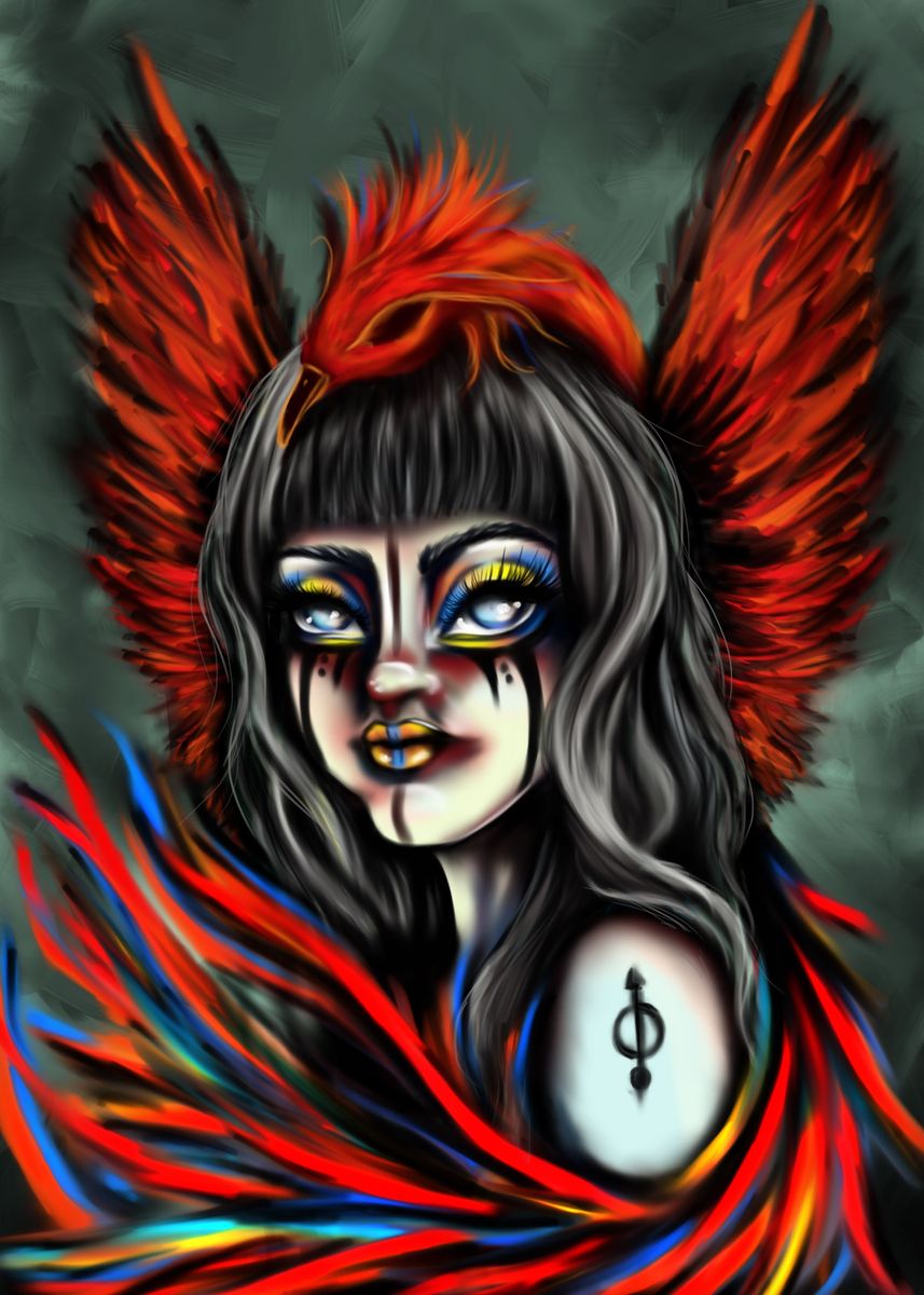 'Little Phoenix' Poster, picture, metal print, paint by Anna Fae | Displate