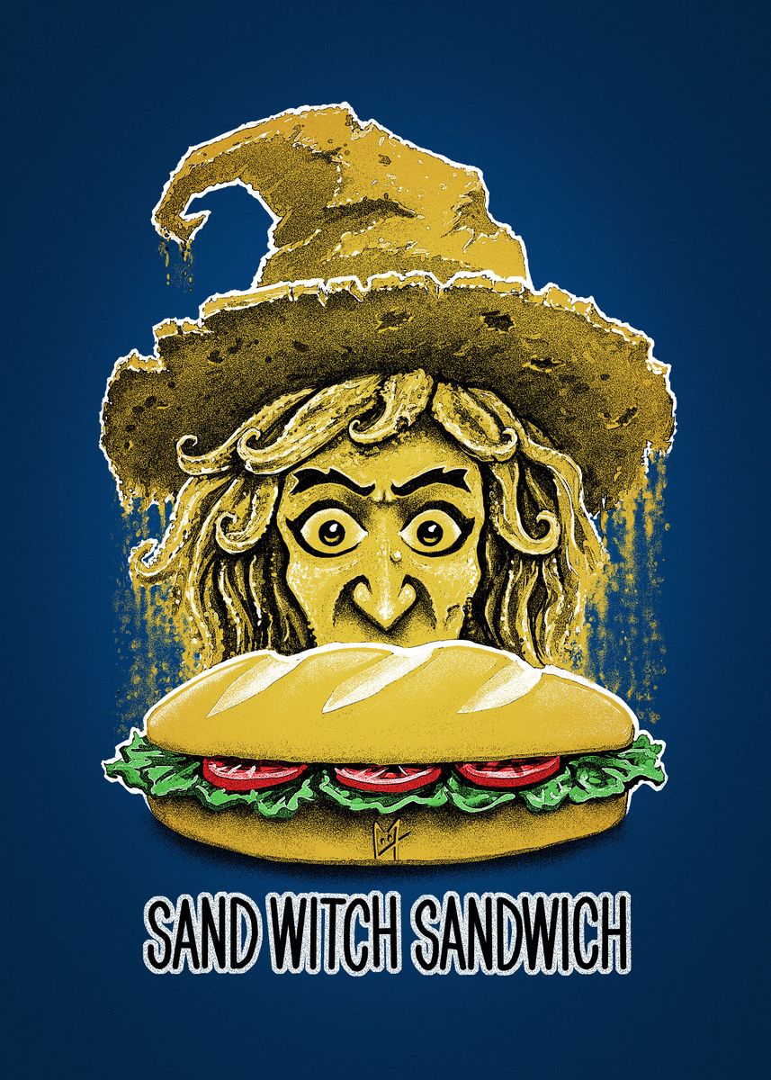 'Sand Witch Sandwich' Poster, picture, metal print, paint by Patrick ...