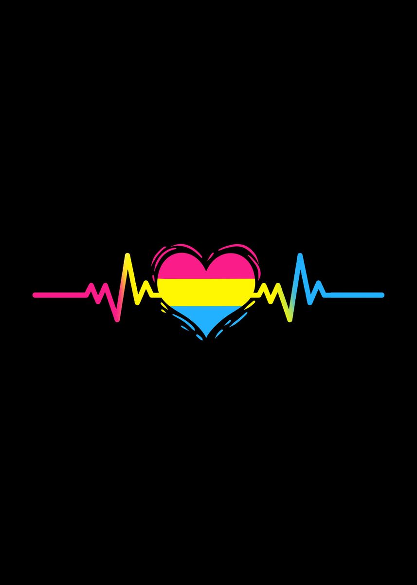 'Pansexual Heart Pan Pride' Poster, picture, metal print, paint by ...
