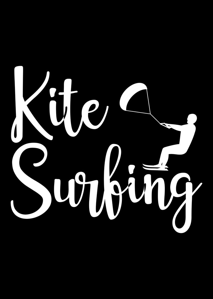 'Funny kite surfing gift qu' Poster, picture, metal print, paint by ...