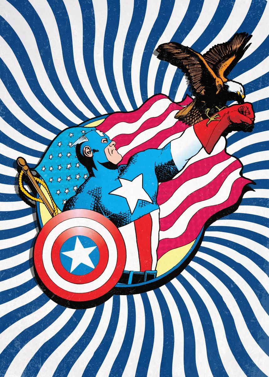 'Falcon' Poster, picture, metal print, paint by Marvel | Displate