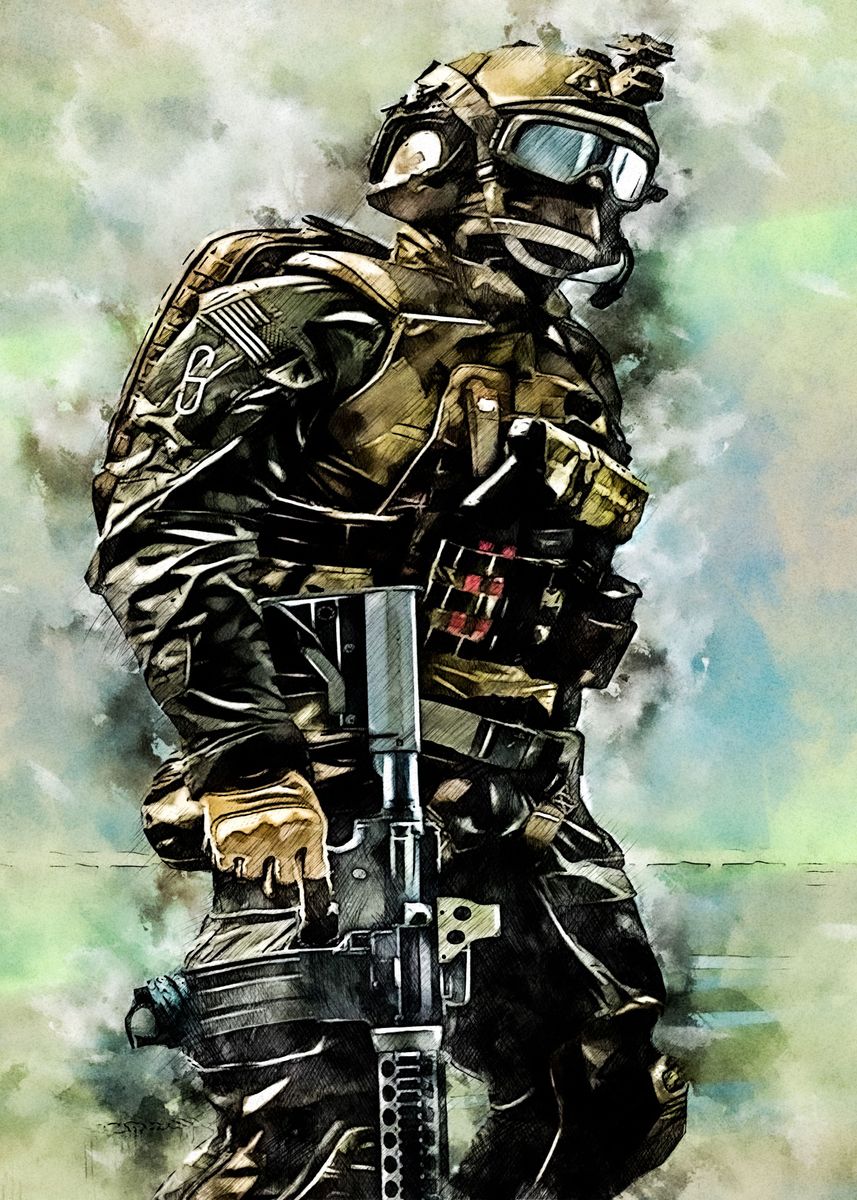 'Army Soldier' Poster, picture, metal print, paint by benyok 86 | Displate