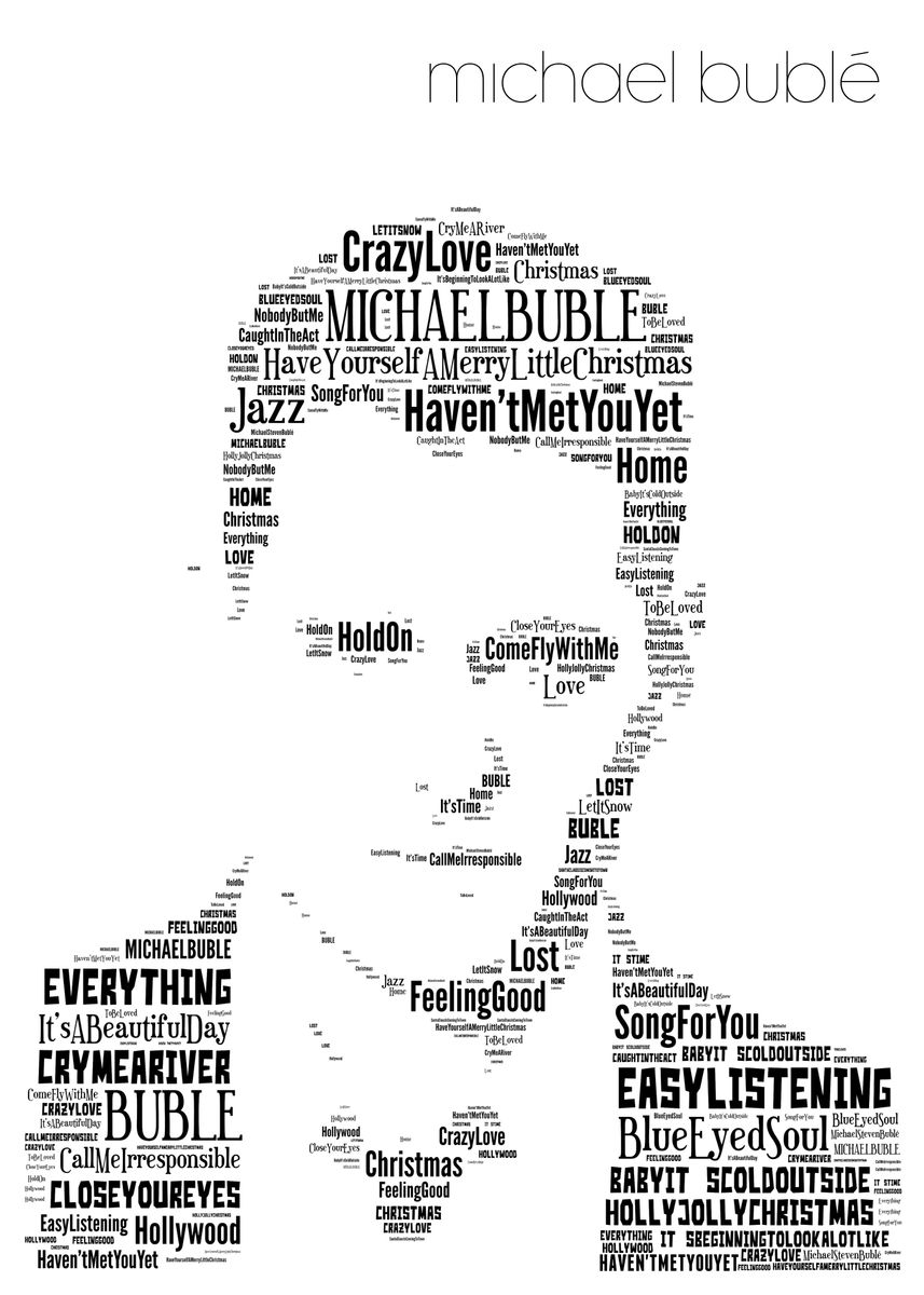 'Michael Buble in songs' Poster, picture, metal print, paint by The ...