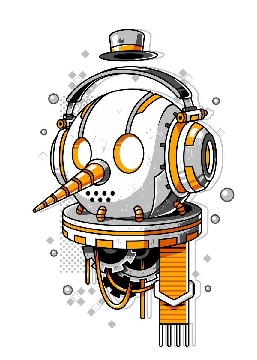 'Snowbot' Poster, picture, metal print, paint by Angga Tantama | Displate