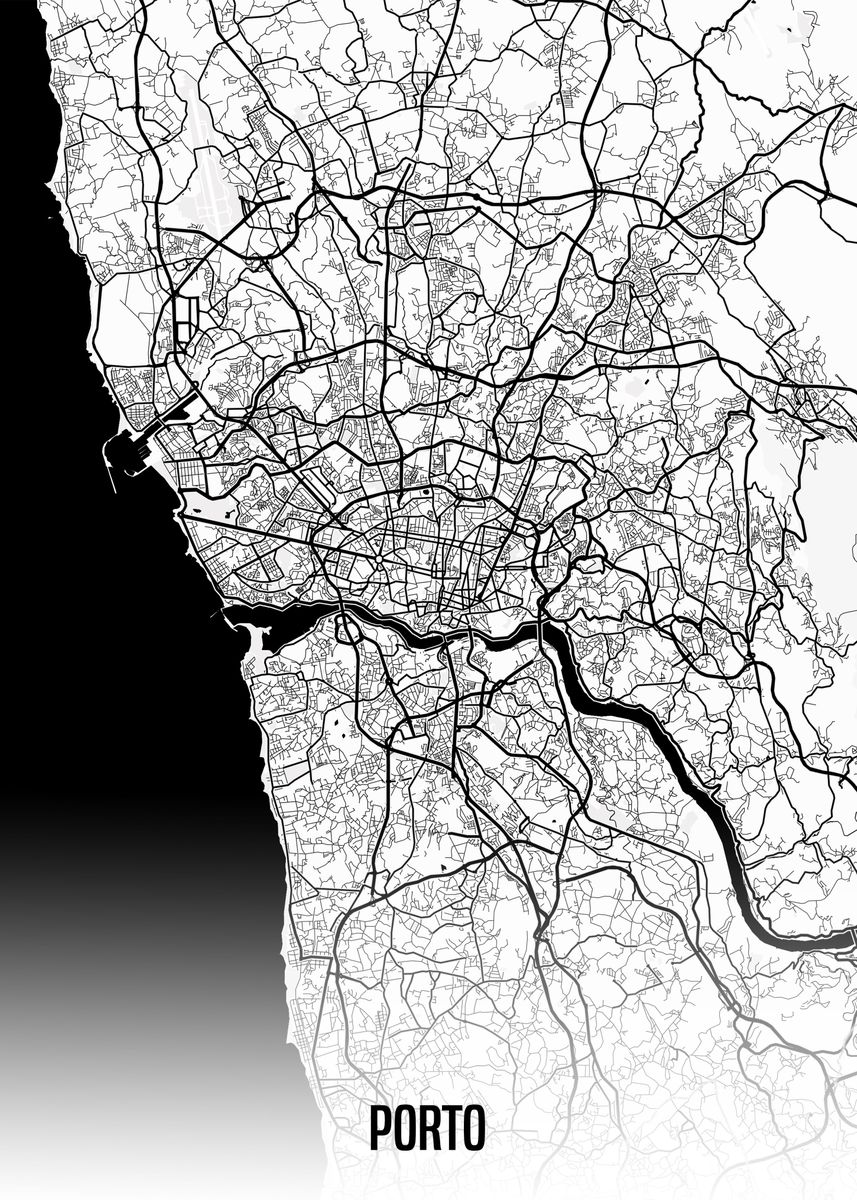'Porto map' Poster, picture, metal print, paint by Stefano Lunghi ...