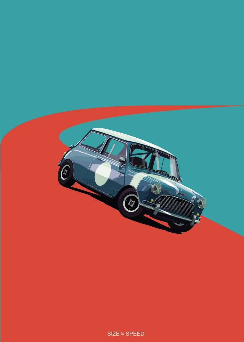 'Austin Mini Cooper' Poster, picture, metal print, paint by Demetr0s ...
