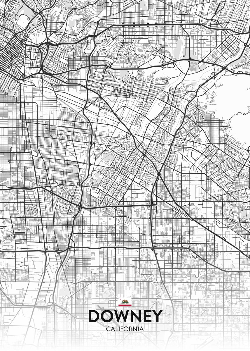 'Downey CA' Poster, picture, metal print, paint by IMR Designs | Displate