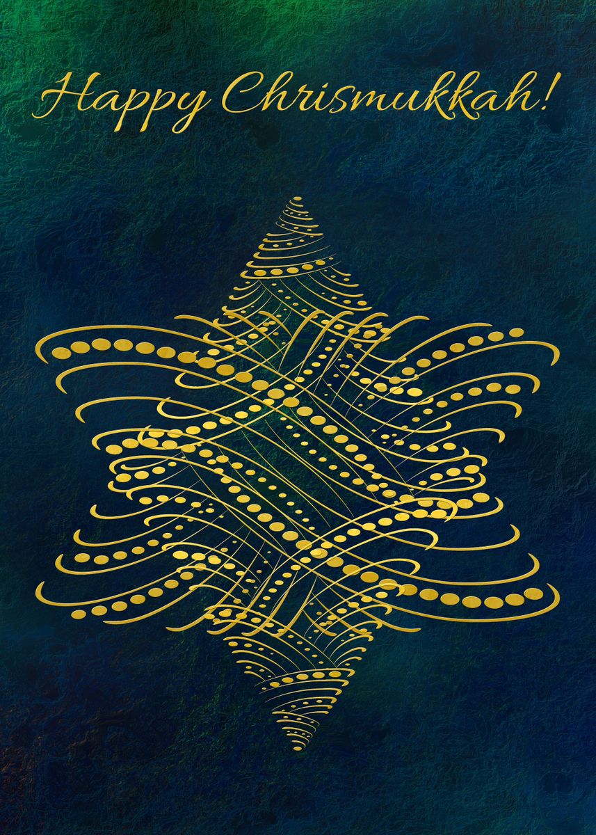 'Happy Chrismukkah' Poster, picture, metal print, paint by Klara Acel ...