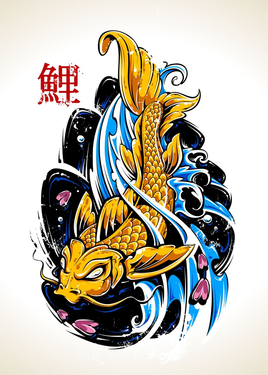 'the Golden Fish' Poster, picture, metal print, paint by Faissal Thomas ...