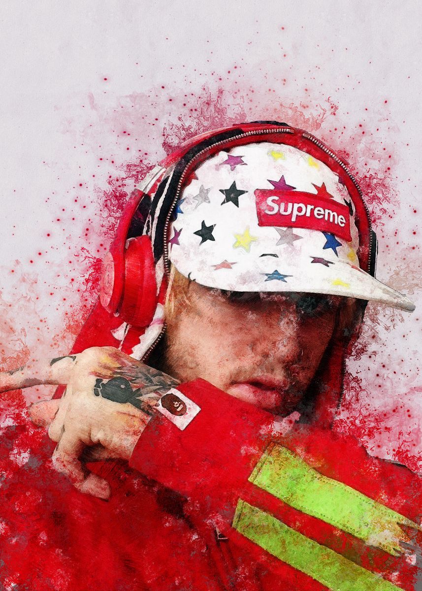 'Lil peep American rapper 8' Poster, picture, metal print, paint by My ...