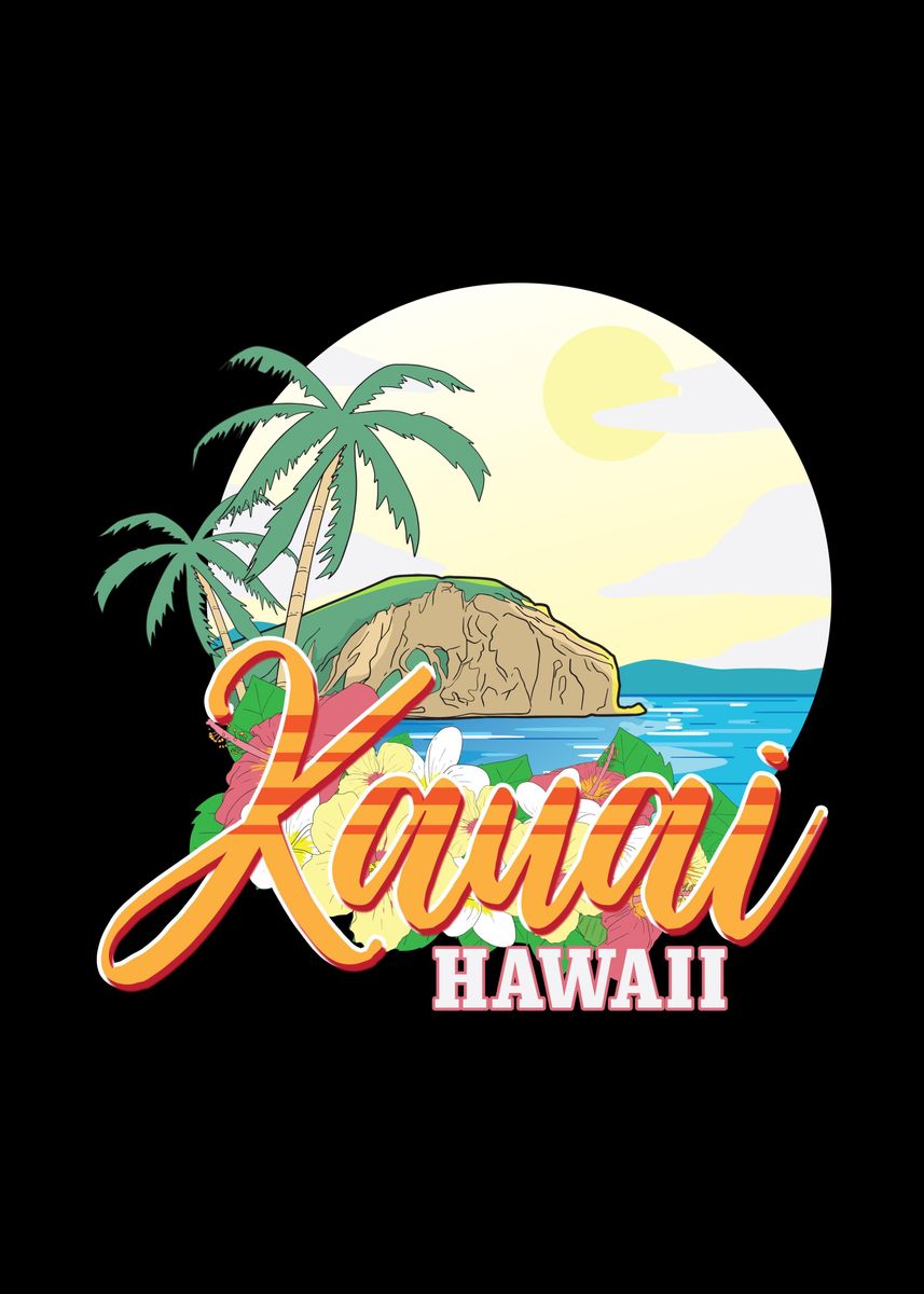 'Kauai Hawaii' Poster, picture, metal print, paint by Mealla | Displate