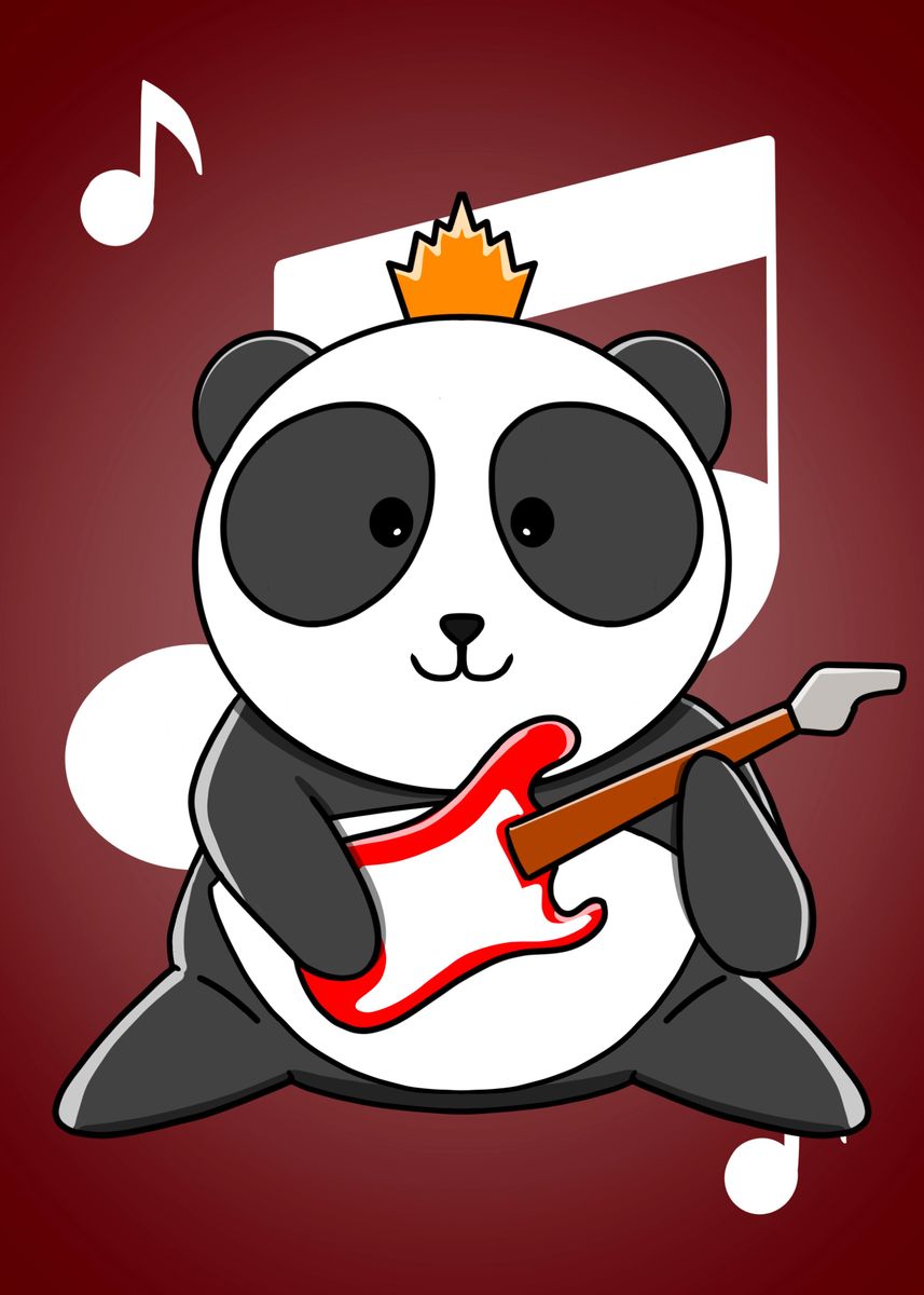 'Cute Panda rockstar' Poster by Hawaiian29 | Displate