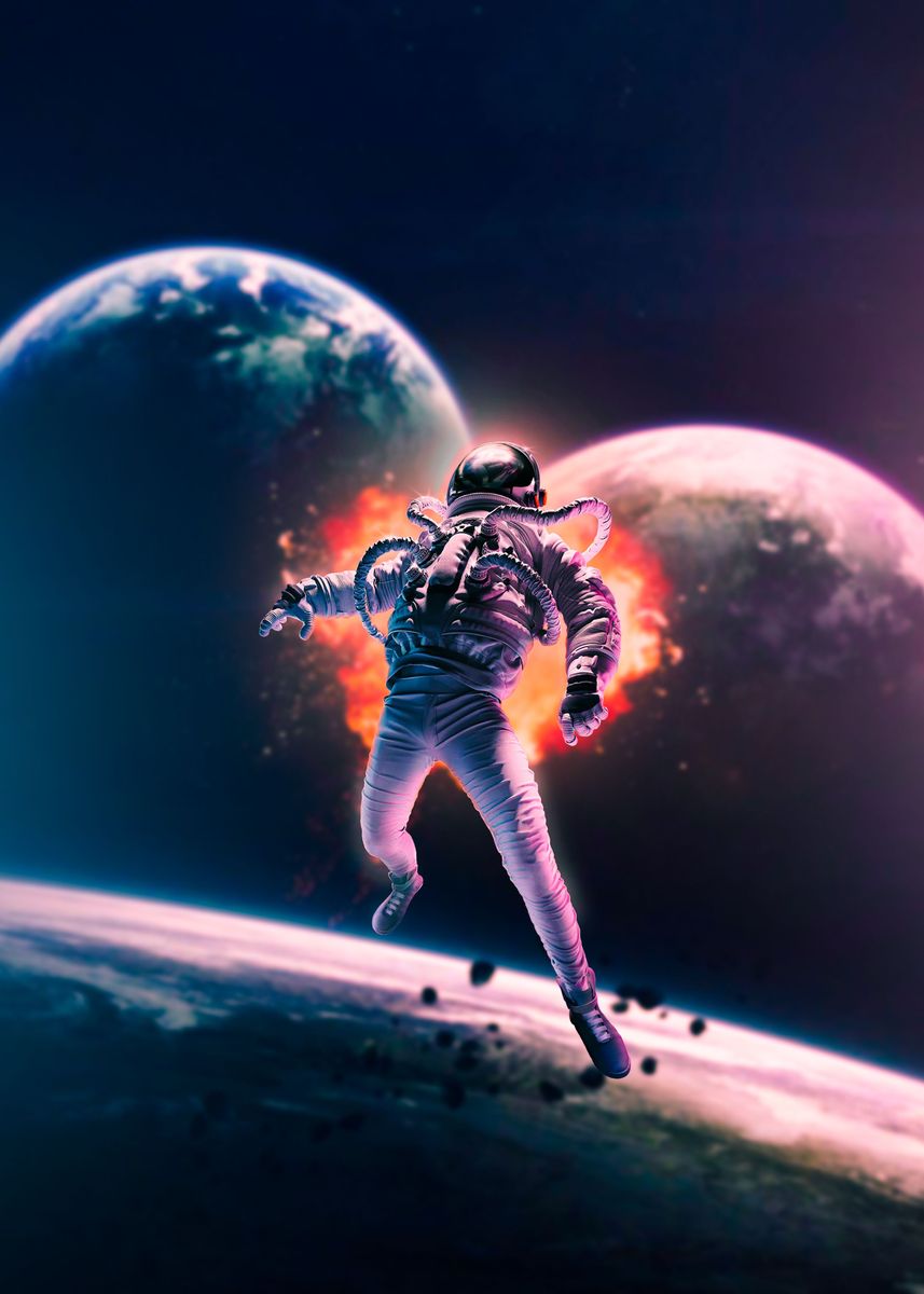 'Planet Collision ' Poster, picture, metal print, paint by Shuvo ...