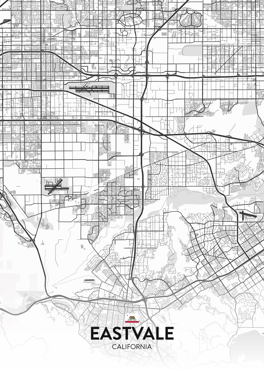 'Eastvale CA' Poster, picture, metal print, paint by IMR Designs | Displate