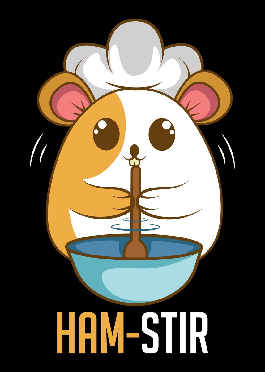 'HamStir Chef And Animal L' Poster, picture, metal print, paint by ...