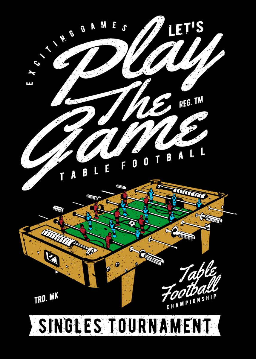 'Table Football' Poster, picture, metal print, paint by ...