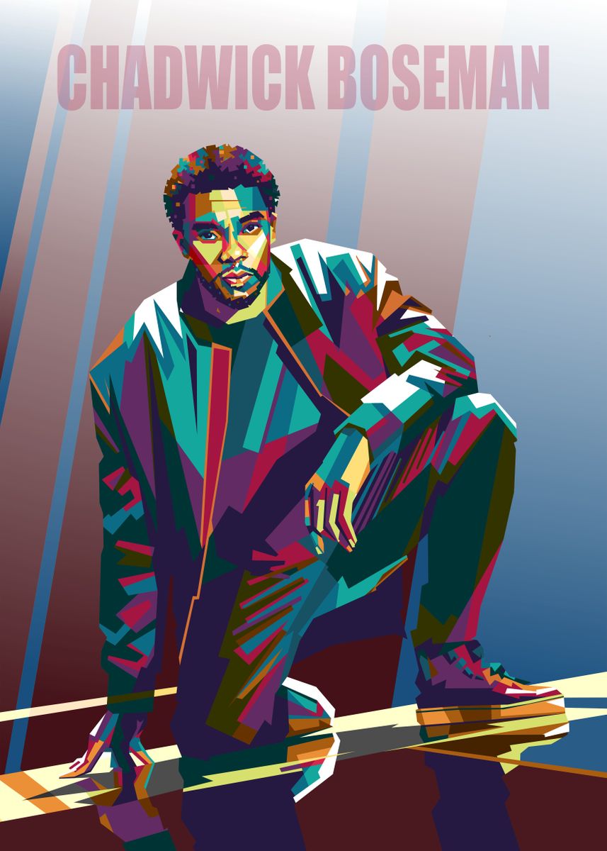 'Chadwick Boseman' Poster, picture, metal print, paint by Fill Artwork ...