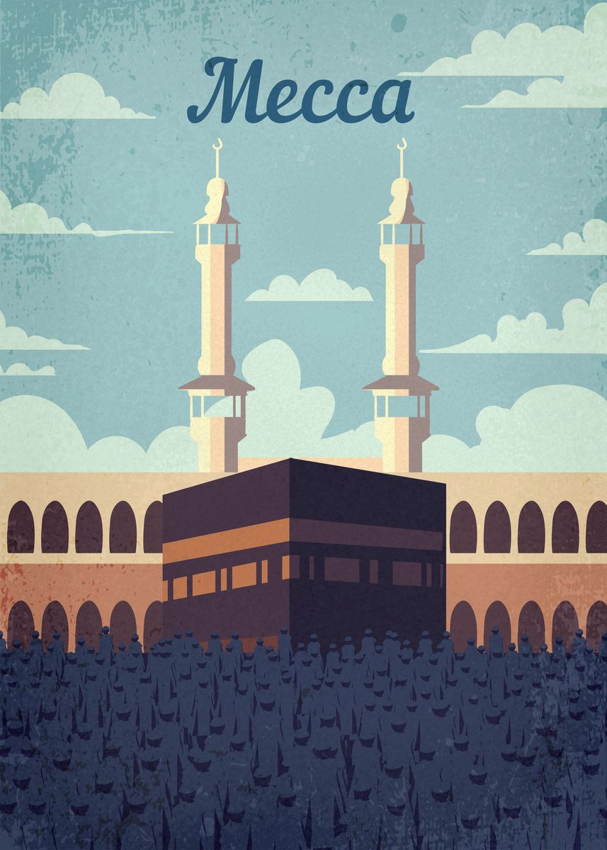'Kaaba Mecca' Poster, picture, metal print, paint by Kunyah | Displate