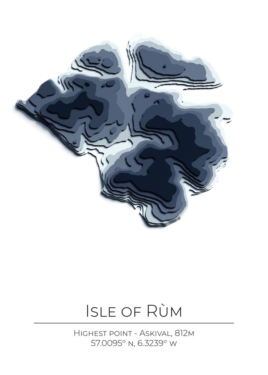 'Isle of Rum' Poster, picture, metal print, paint by Bradley Brister ...