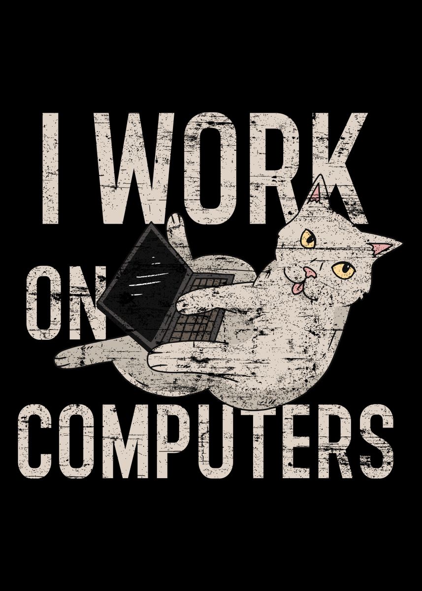 'Geek Cats Saying' Poster by schmugo | Displate