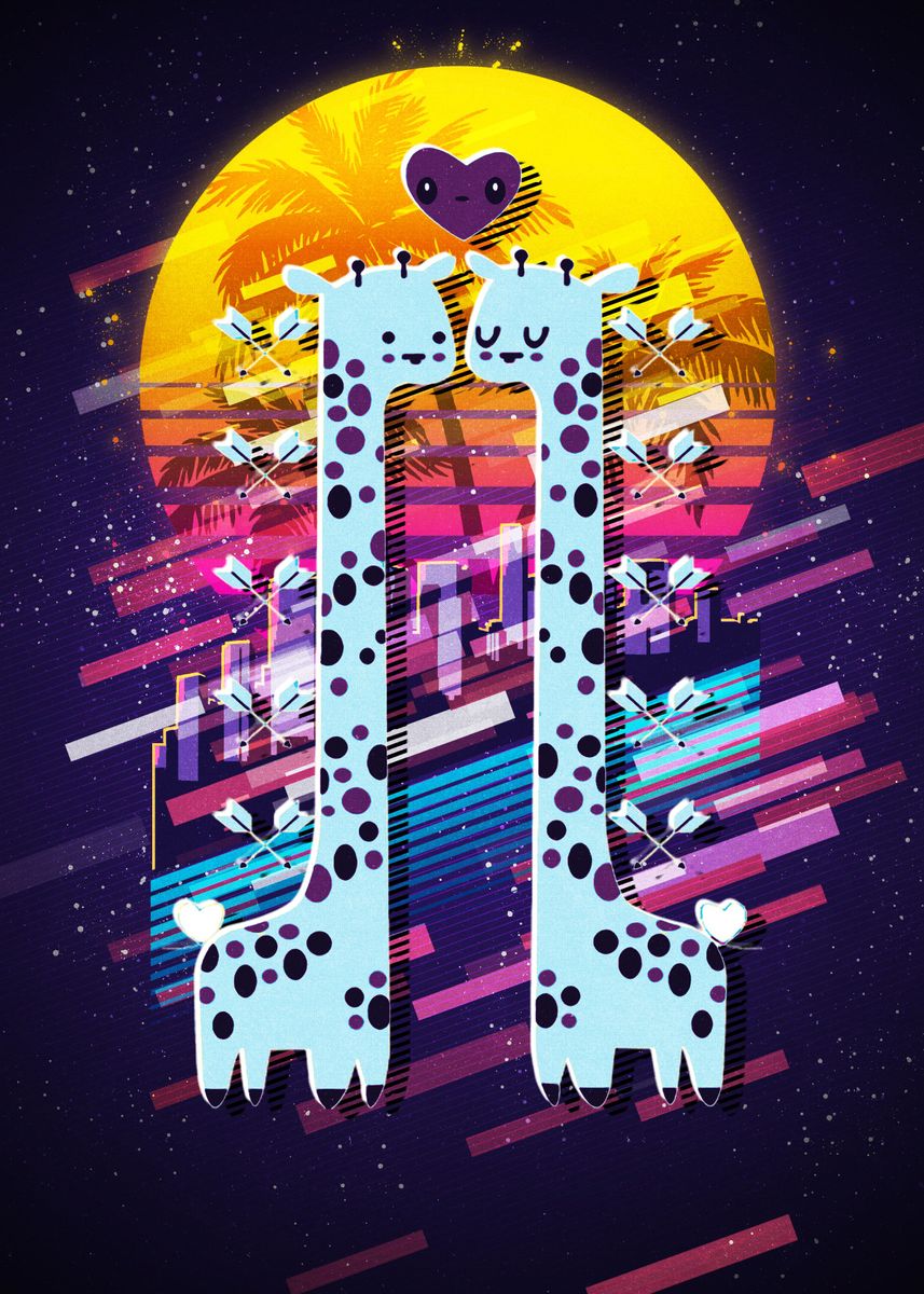 'Giraffe animal ' Poster, picture, metal print, paint by Japanc Apula ...