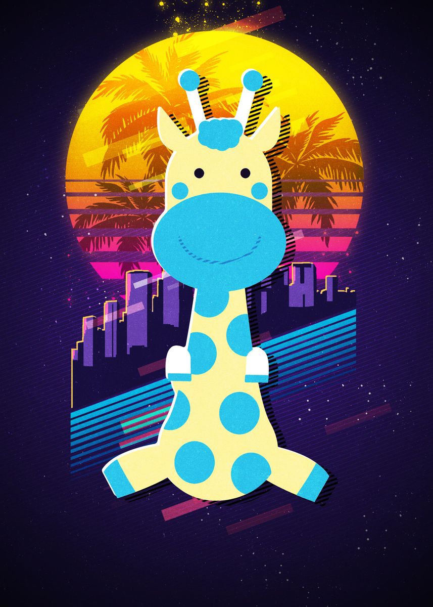 'Giraffe animal ' Poster, picture, metal print, paint by Japanc Apula ...