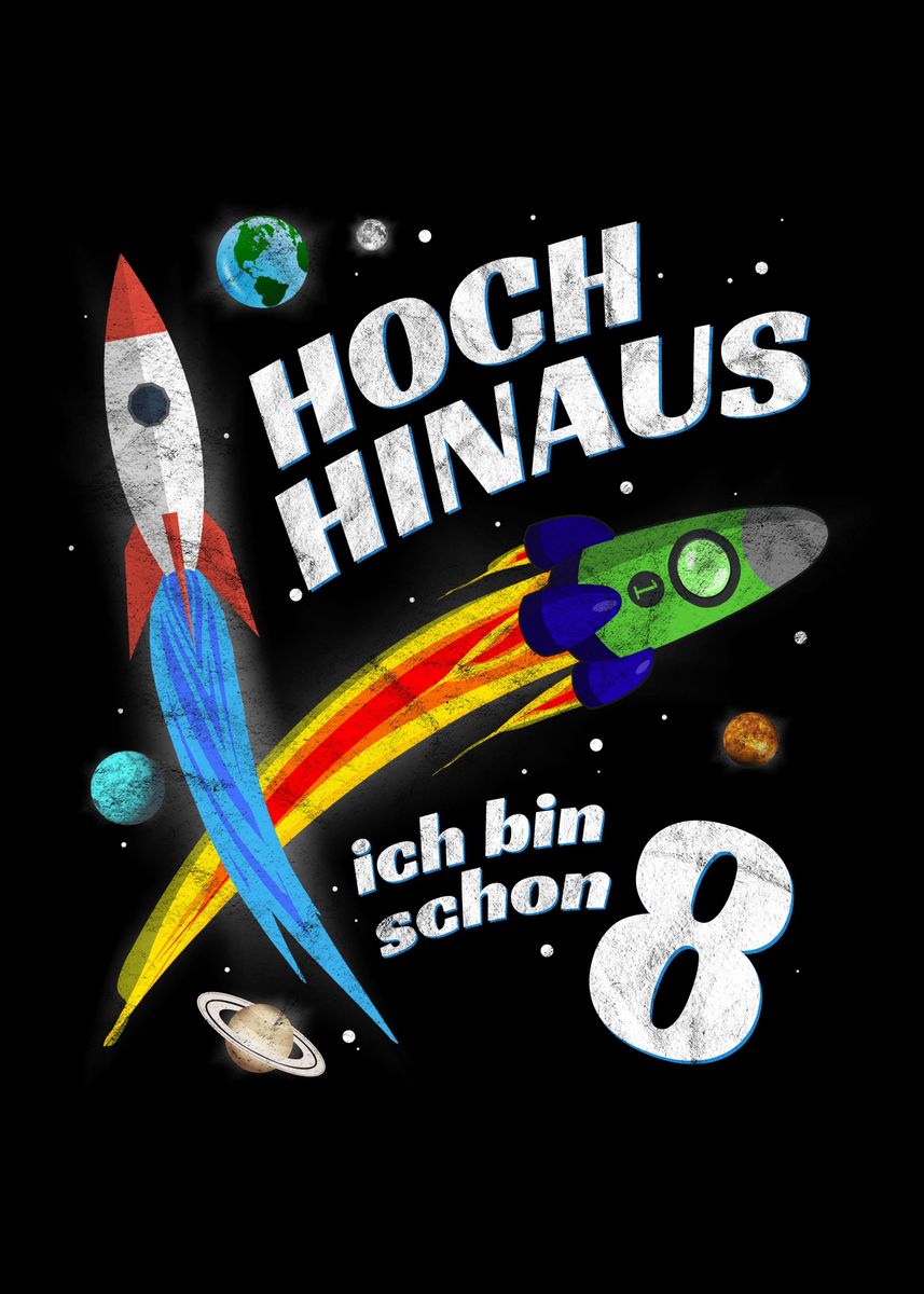 'Kinder Weltall Rakete 8' Poster by dvdesign | Displate