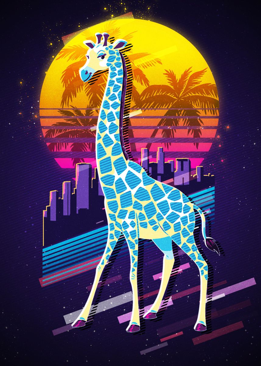 'Giraffe animal ' Poster, picture, metal print, paint by Japanc Apula ...
