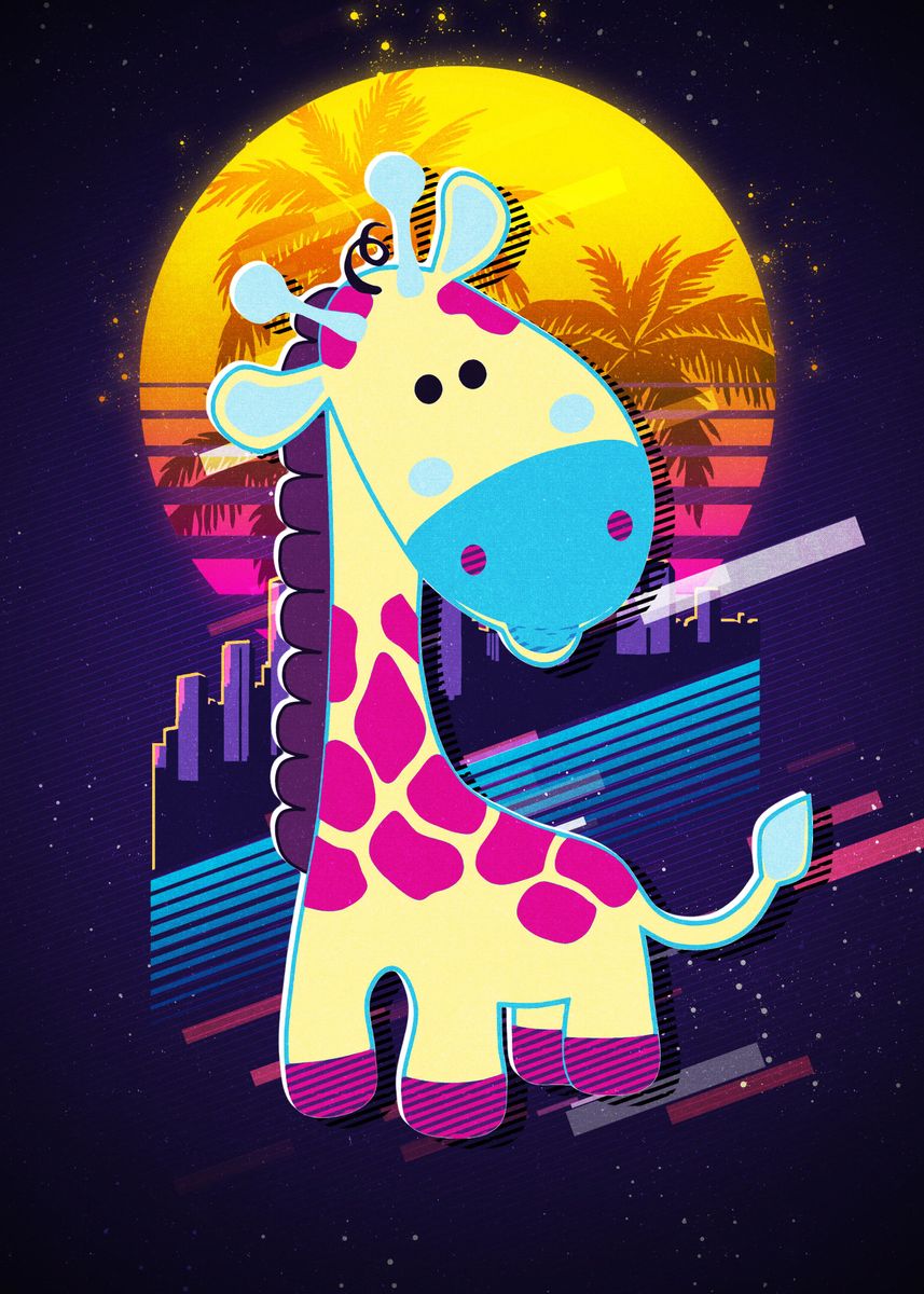'Giraffe animal ' Poster by Japanc Apula | Displate