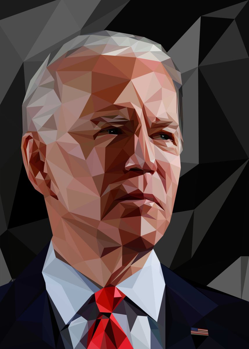 'JOE BIDEN' Poster, picture, metal print, paint by Lowpoly Posters ...