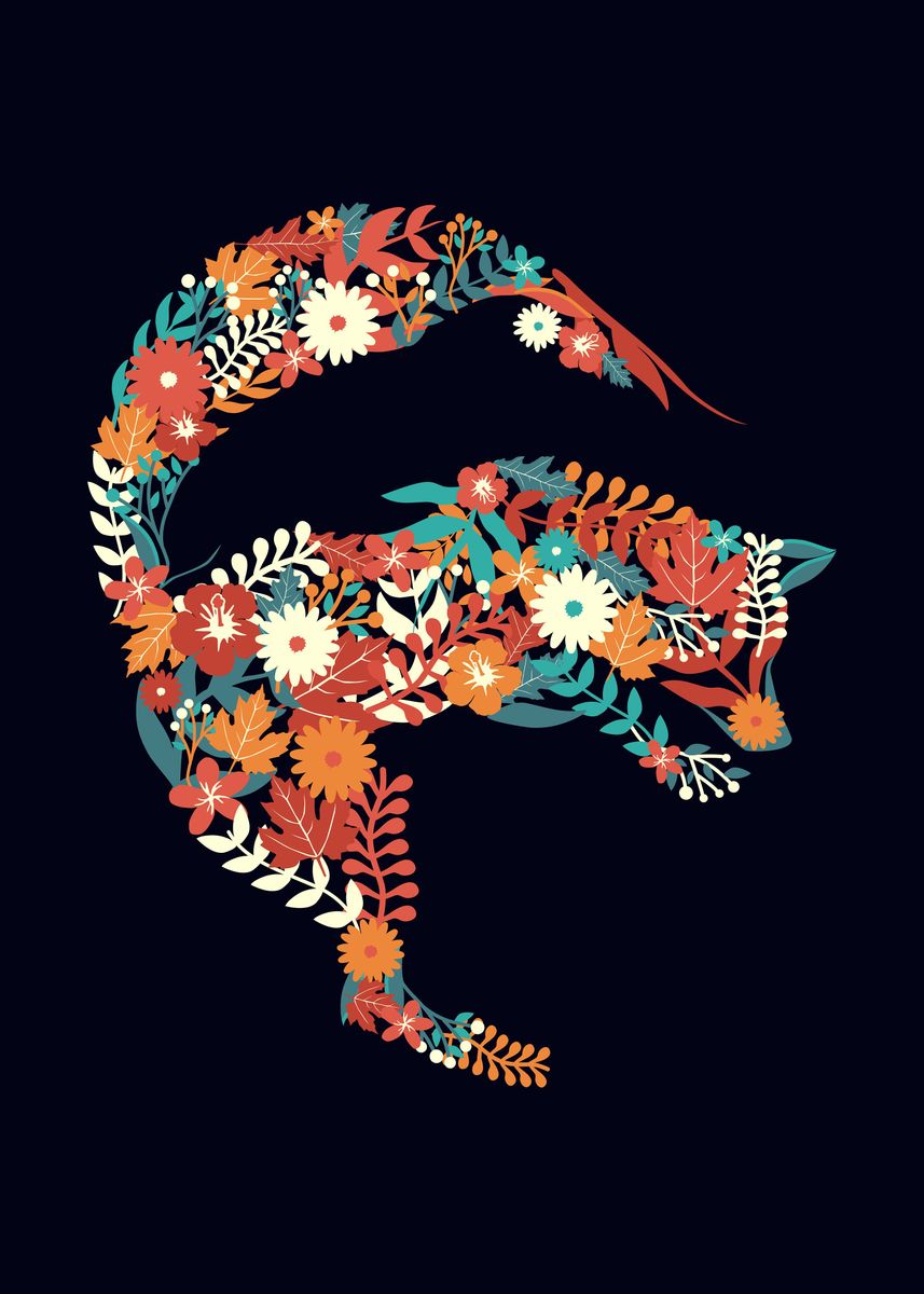 'Fox' Poster, picture, metal print, paint by Love Repeat | Displate