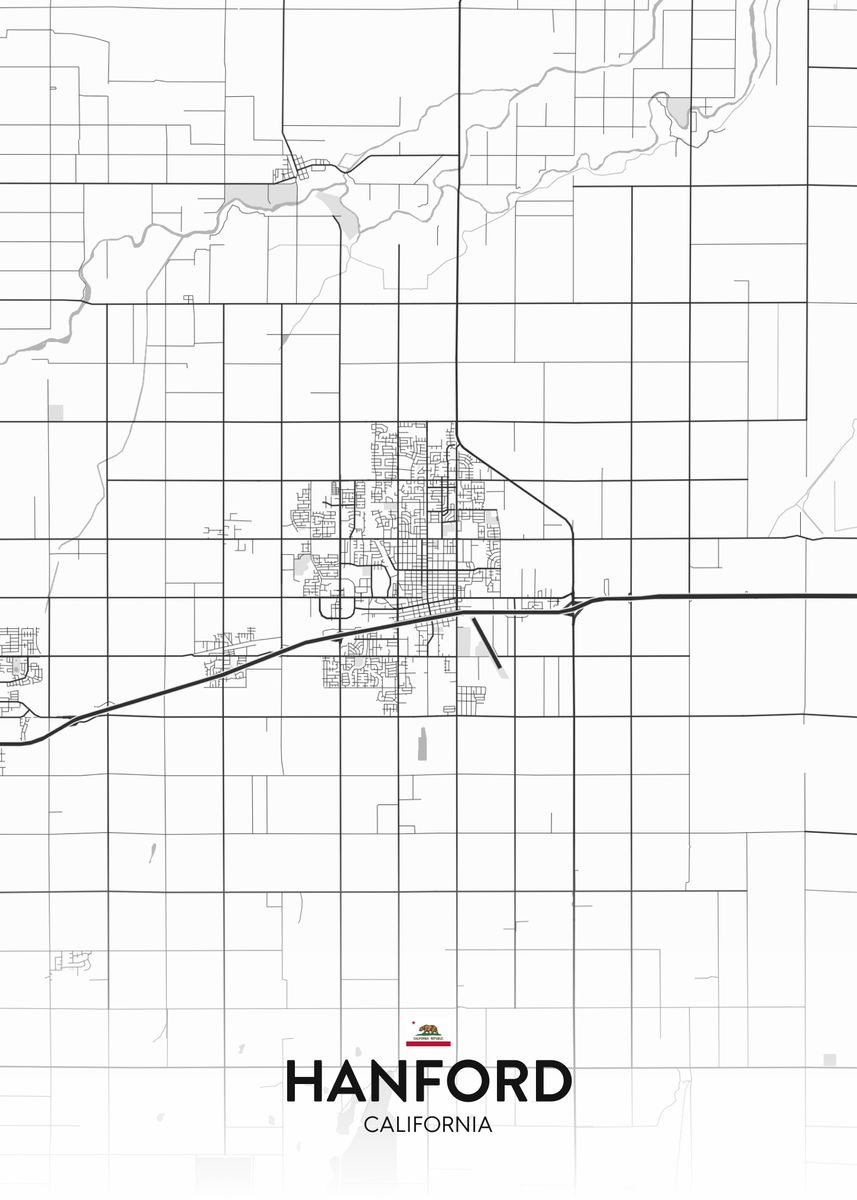 'Hanford CA' Poster, picture, metal print, paint by IMR Designs | Displate