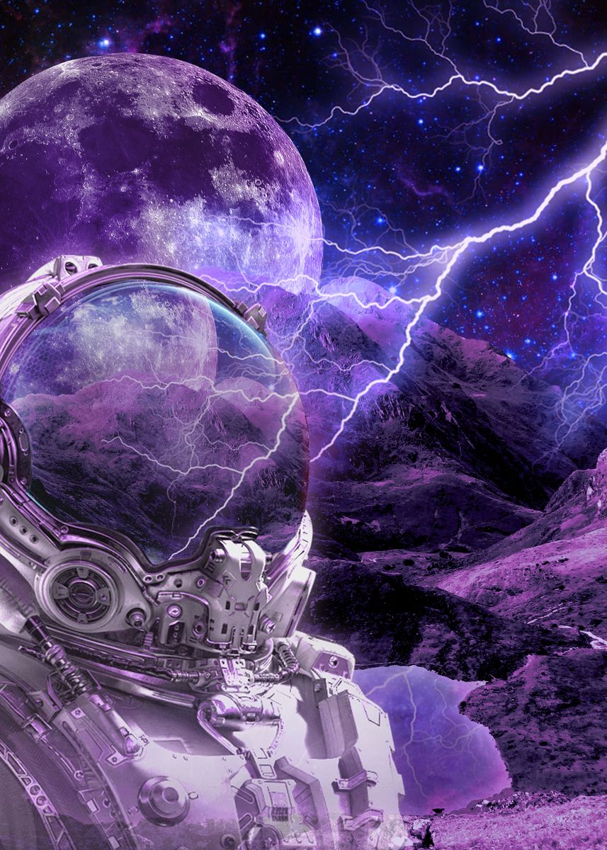 'Chilling in Space' Poster, picture, metal print, paint by JM Designs ...