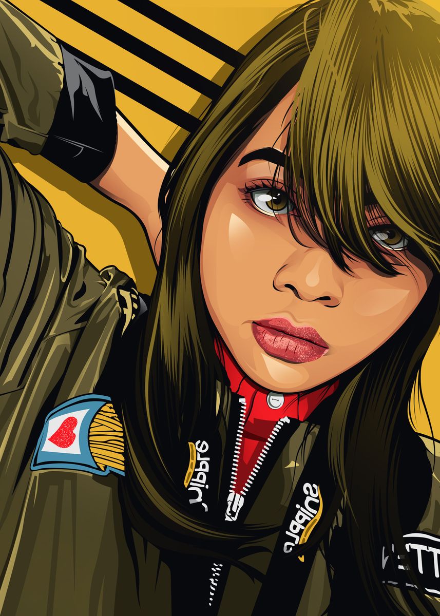 'Laine' Poster, picture, metal print, paint by vectoricky | Displate