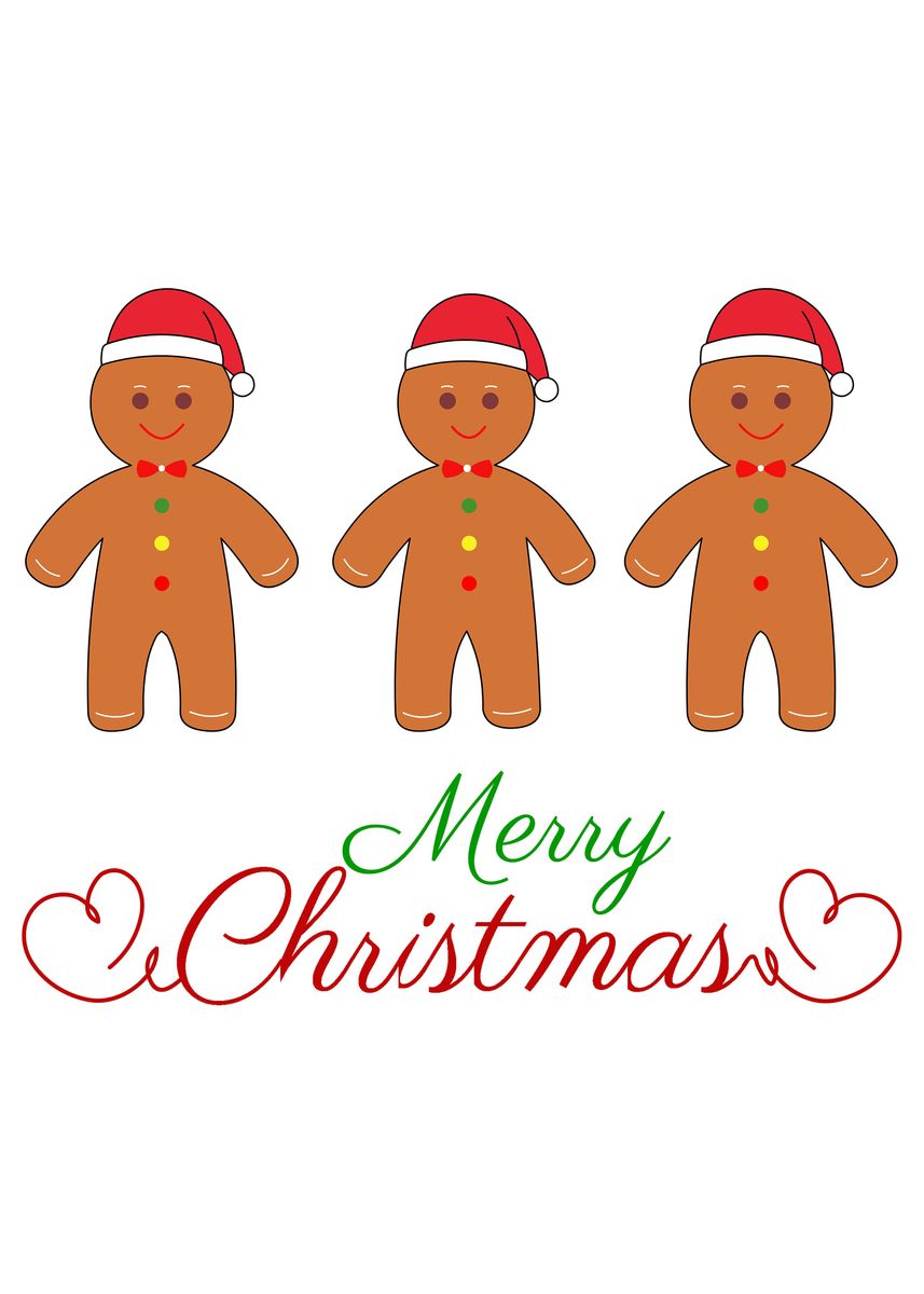 'Christmas gingerbread men' Poster by HomeStead Digital | Displate