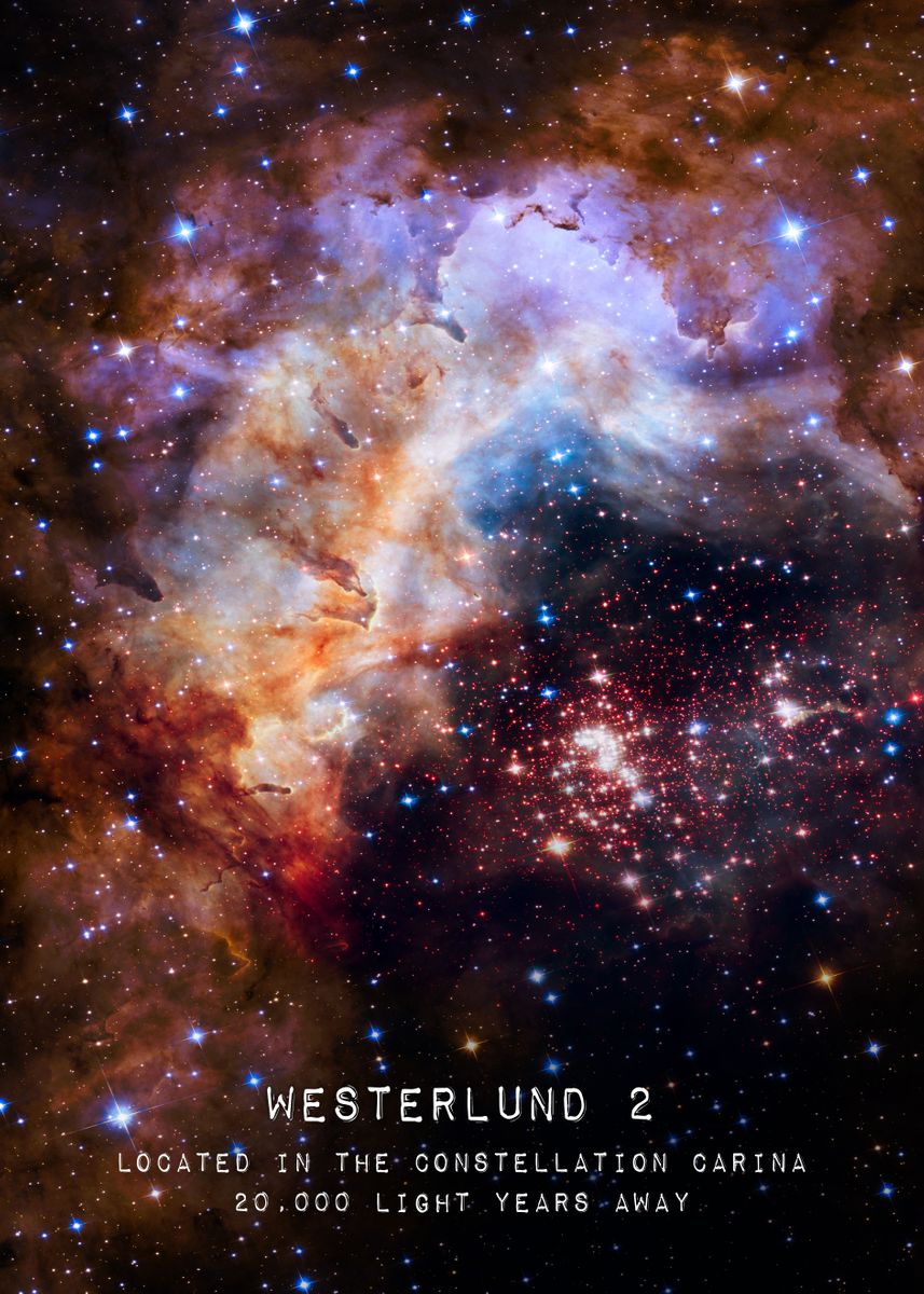 'Westerlund 2 Star Cluster' Poster, picture, metal print, paint by ...