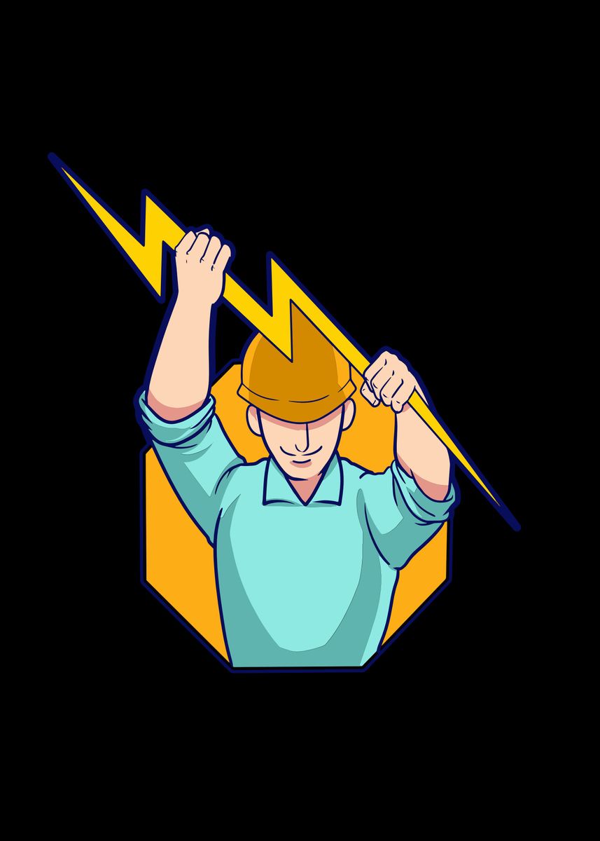 'Cool Electrician Gift' Poster, picture, metal print, paint by Andrea ...