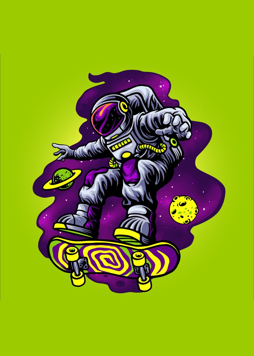 'Skateboard' Poster, picture, metal print, paint by The Matrix | Displate