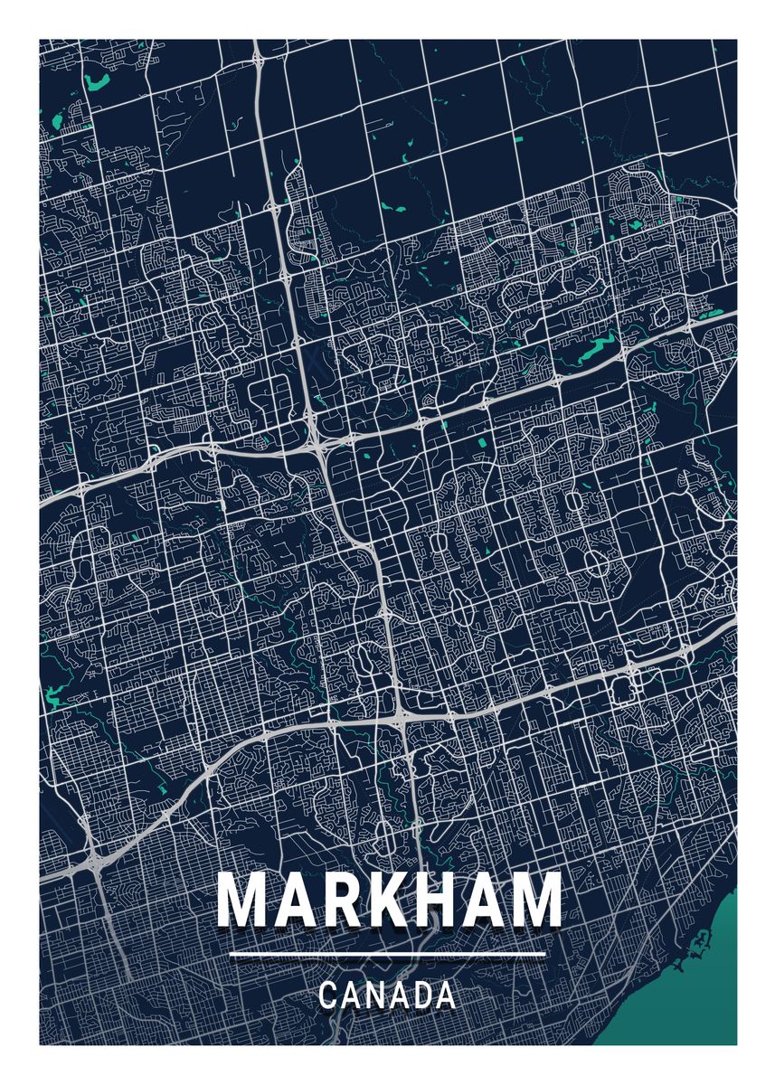 'Markham Blue Dark Color' Poster by Tien Stencil | Displate