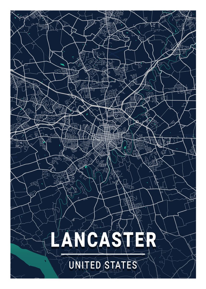 'Lancaster Blue Dark Color ' Poster, picture, metal print, paint by ...