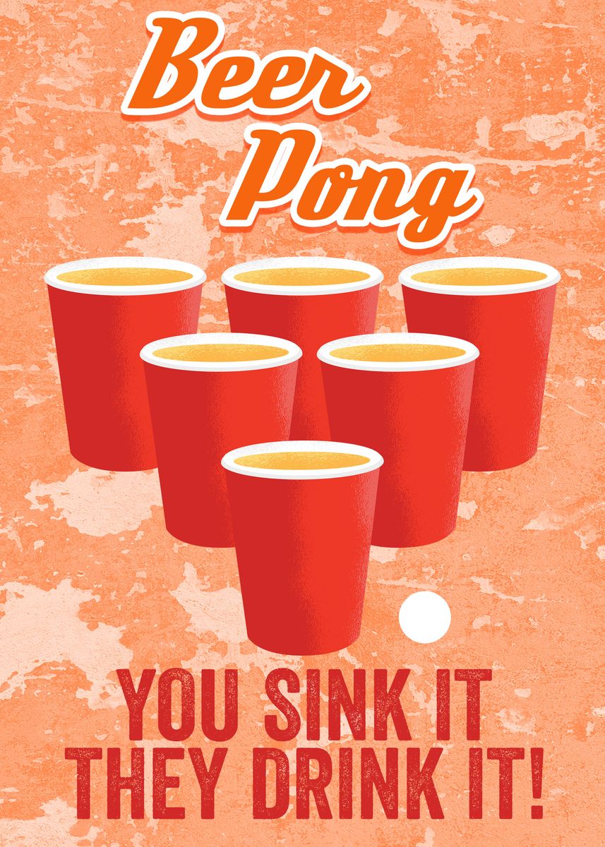 'Beer Pong Classic' Poster, picture, metal print, paint by PosterWorld ...