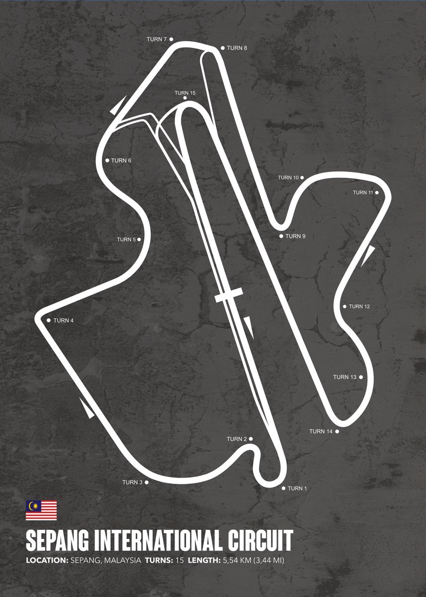 'Sepang International ' Poster, picture, metal print, paint by Mapsters ...